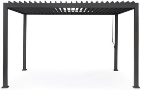 BIZZOTTO Antracitová hliníková pergola s uzavíracími lamelami OCEAN 3x4m 0795772