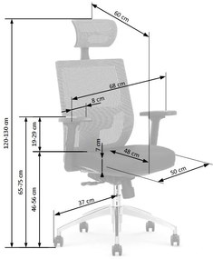 Kancelářská ergonomická židle ADMIRAL — černá / šedá