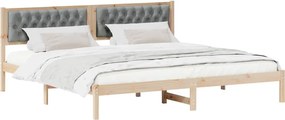 Rám postele Světle šedá 200 x 200 cm Masivní borové dřevo 3394233