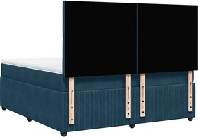 Box spring postel s matrací tmavě modrá 180x200 cm samet 3292422