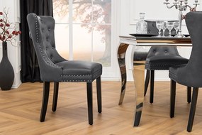 Designová židle Queen černo-šedá ekokůže