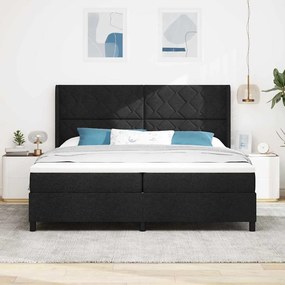 Postel s boxspringem s polštářem Černý 200 x 200 cm textil 3341730