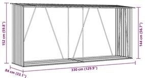 vidaXL Marketos Zahradní kůlna na dříví pozinkovaná ocel 330x84x152 cm hnědá