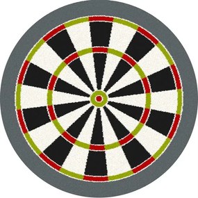 Dětský kulatý koberec Agnella Funky TOP Dart grafitový šedý vícebarevný Rozměr: průměr 160 cm