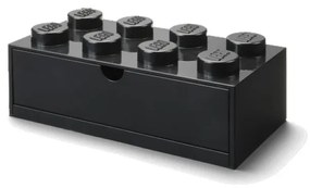 Černý stolní box se zásuvkou LEGO® Brick, 31,6 x 11,3 cm