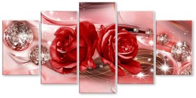 Abstraktní obraz růže Red Velikost (šířka x výška): 100x50 cm