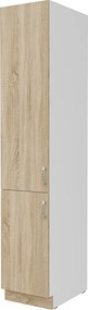 SARA | vysoká skříňka 40 DK-210 2F policová | 40 cm | bílá/dub sonoma