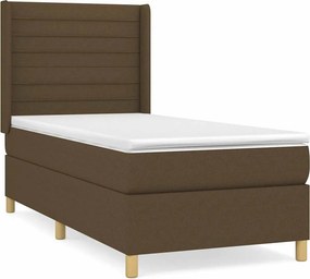 Box spring postel s matrací tmavě hnědá 100 x 200 cm textil 3132052
