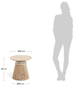 Kulatý odkládací stolek z teakového dřeva ø 50 cm Irune – Kave Home