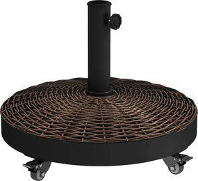 Podstavec na slunečník Outsunny s hmotností 50 lb a 4 kolečky - Ø 52 x 41H cm - Bronzový | Aosom