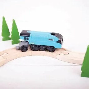 Bigjigs Rail Elektrická lokomotiva Mallard modrá / od 3 let