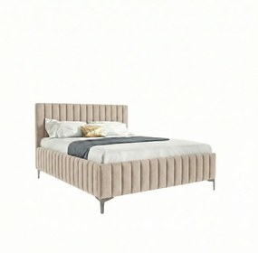 Eka Čalouněná postel INTIMA+ 160x200 cm Barva látky Trinity: Krémová (Trinity 2302), Úložný prostor: S dřevěným rámem úložného prostoru, Barva nožek postele: Černá