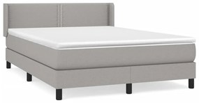 Box spring postel s matrací světle šedá 140 x 200 cm textil,  3129633