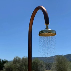 Fontealta Zahradní sprcha Origo Vintage COLD bez ruční sprchy boční měď / mosaz
