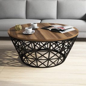 Konferenční stolek Ferforje 90 cm ořech/černý