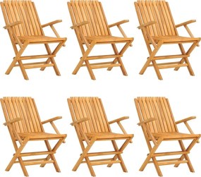 vidaXL Skládací zahradní židle 6 ks 61x67x90 cm masivní teakové dřevo [3155056]