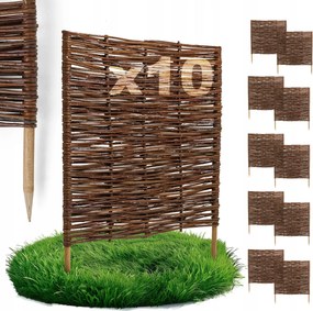 Zahradní Palisáda 60 cm x 60 cm 10 Kusů Proutěný Plot Obrubník Výrobce