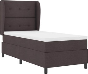 Postel s boxspringem s čelo Tmavě hnědá 90 x 190 cm textil 3340539
