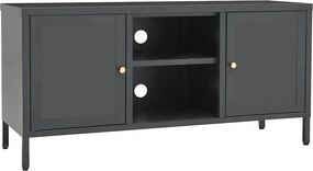 TV stolek antracitový 105 x 35 x 52 cm ocel a sklo 336060
