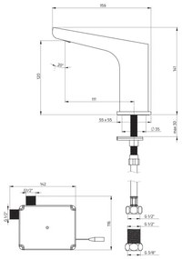 Deante BQH_N28R - Bezdotyková umyvadlová baterie HIACYNT 4xAA černá