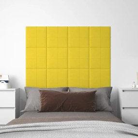 vidaXL Nástěnné panely 12 ks světle žluté 30x30 cm textil 1,08 m²