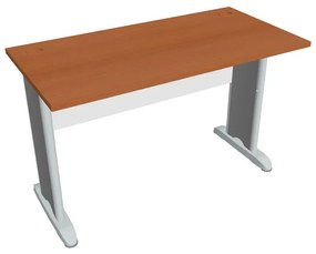 Stůl pracovní rovný 120 cm hl. 60 cm - Hobis Cross CE 1200 Dekor stolové desky: třešeň, Dekor lamino podnože: bílá, Barva nohou: Stříbrná