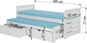 Postel dvojitá s matracemi TOMI 180x80