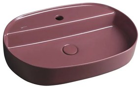 Isvea Infinity Oval Keramincké umyvadlo na desku 60x40 cm, maroon red 10NF65060-2R