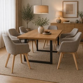 Designové křeslo, hnědá/buk, CLORIN NEW