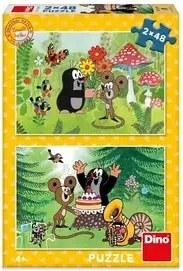 Dino Puzzle Krtek: Oslava / 2x48 dílků / od 4 let
