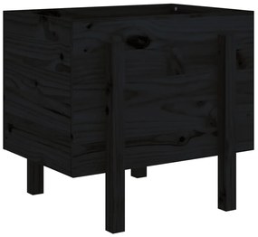 Zahradní truhlík černý 62 x 50 x 57 cm masivní borové dřevo - Default Title