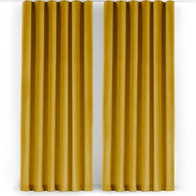Sametový dimout závěs v hořčicové barvě 140x300 cm Velto – Filumi