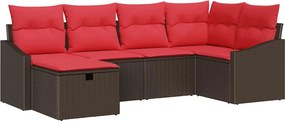 Set pohovek 6 ks Hnědá polyratan 3359283