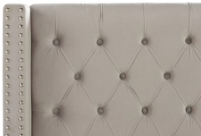 Sametová postel 180 x 200 cm světle šedá LUBBON Beliani