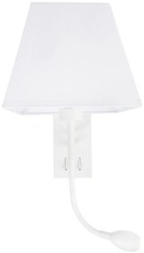 Elegantní nástěnná lampa Valencia s LED diodou na flexibilním rameni - bílá