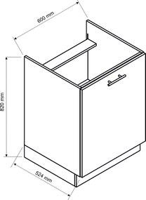 ALFASHOP ZOYA dolní D60PC P/L dub