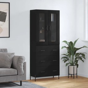 Skříň highboard černá 69,5 x 34 x 180 cm kompozitní dřevo - Default Title