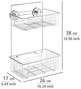 WENKO 20889100-Regál VACUUM-LOC RUND STAH 26x38 cm lesk. chrom