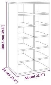 Botník šedý sonoma 54 x 34 x 100,5 cm kompozitní dřevo - Default Title