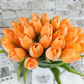 Umělý tulipán světle oranžový- 43 cm, č. 24