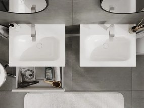 Mexen Orio, koupelnová skříňka 60 cm s umyvadlem Vela, 1 zásuvka, bílá lesklá, 91A10-06023-1-BF00-W23M00