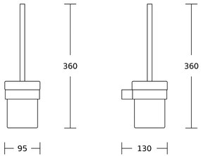 Mexen příslušenství, Pavo wc kartáč černá, 7030450-70