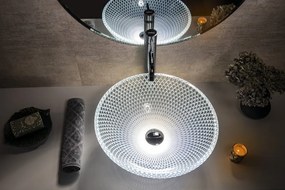 Sapho, PUKETA skleněné gravírované umyvadlo, průměr 42 cm, čirá, TY165