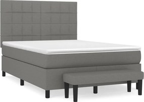 Box spring postel s matrací tmavě šedý 140 x 190 cm textil 3136590