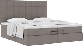 Osmanský rám postele s matracíes taupe 200x200cm textil 3313186