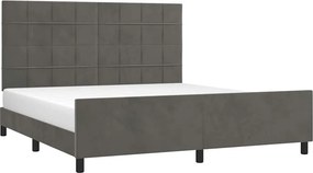 Rám postele bez matrace tmavě šedý 160 x 200 cm samet 3125764