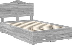 Rám postele s čelo Šedá Sonoma 120 x 200 cm Kompozitní dřevo 3413626