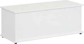 HOMCOM Dřevěný Úložný Truhlicový Otoman s Víkem pro Uložení v Ložnici a Obývacím Pokoji, Nosnost 120 kg, 100x40x40 cm, Bílý | Aosom