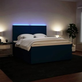 Box spring postel s matrací modrá 180 x 200 cm samet 3294704
