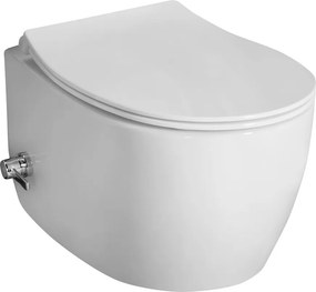 Isvea Isvea, SENTIMENTI CLEANWASH závěsná WC mísa, integrovaný ventil a bidetová sprška, Rimless, 36x51cm, bílá, 10ARS1101I